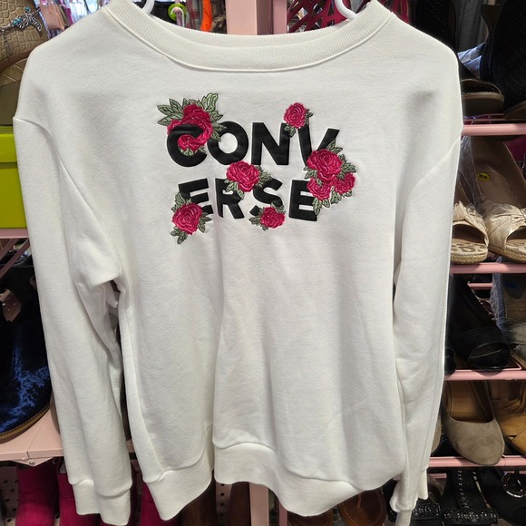 Converse | Shirts & Tops | Converse Kids Girls White Floral Embroidered ...